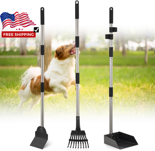 Dog Pooper Scooper, Detachable Long Handle Poop Scooper for Dogs with ...