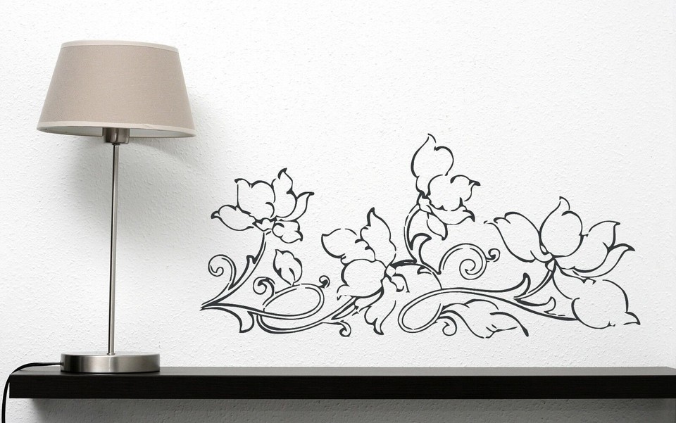 Wall Sticker Delicious Subtle Floral Pattern for Decoration Vinyl Decal ...