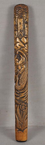 Vintage FRENCH BATON man riding swan, castle | eBay
