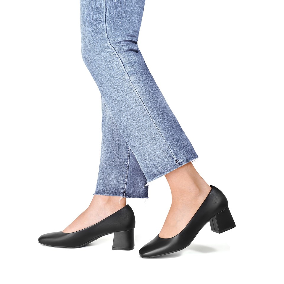 Women Pump Square Toe Close Toe Low Chunky Block Heels Dress Shoes | eBay