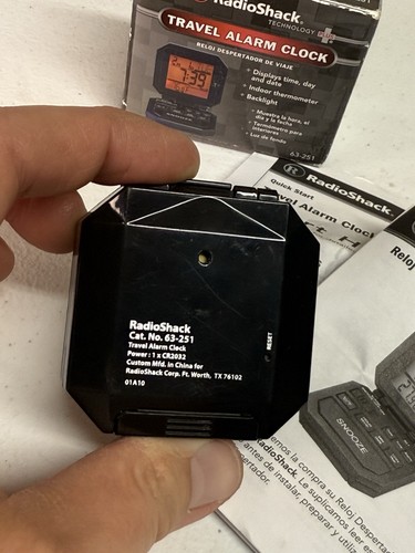 Vintage Radio Shack Travel Pocket Alarm Clock Cat No. 63-251 Excellent ...