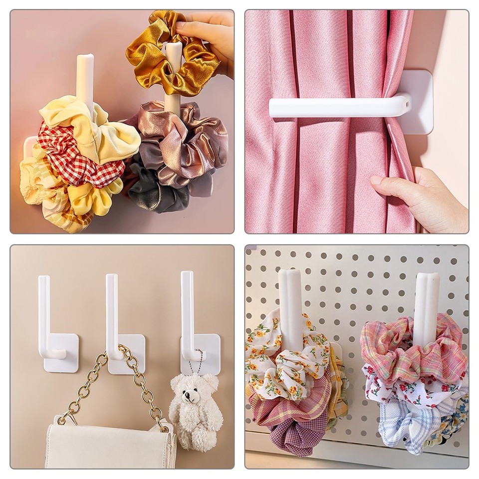 6Pcs Wall Mounted Hat Rack No Drilling Baseball Cap Hanger Headband ...