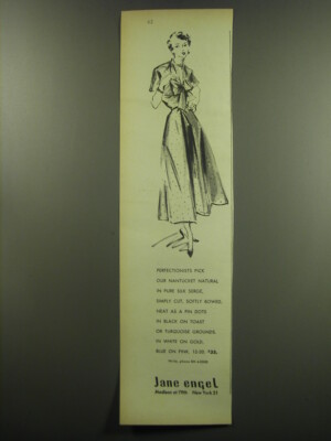 1949 Jane Engel Dress Ad - Perfectionists pick our Nantucket Natural | eBay