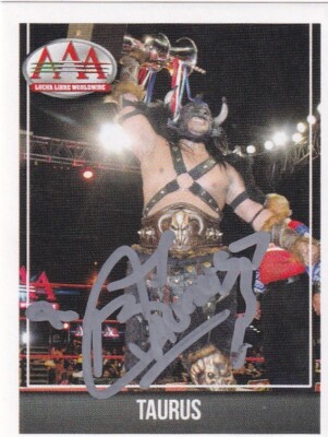 Black Taurus Signed 2016 Panini Lucha Libre AAA Stickers Rookie Card ...