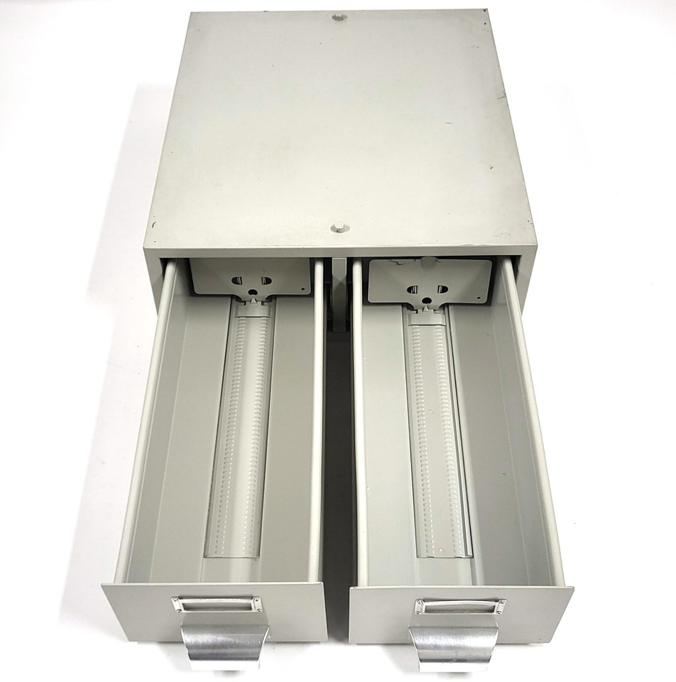 Vintage 2 Drawer Index Card Catalog Stackable Metal File Cabinet Heavy ...