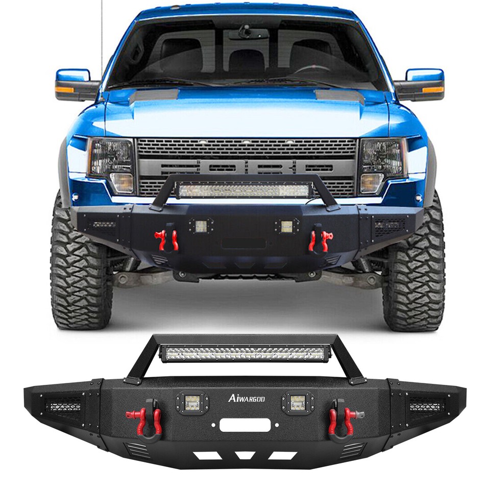 Fits 2010-2014 Ford F-150 SVT Raptor Steel Front Rear Bumper w/Winch ...