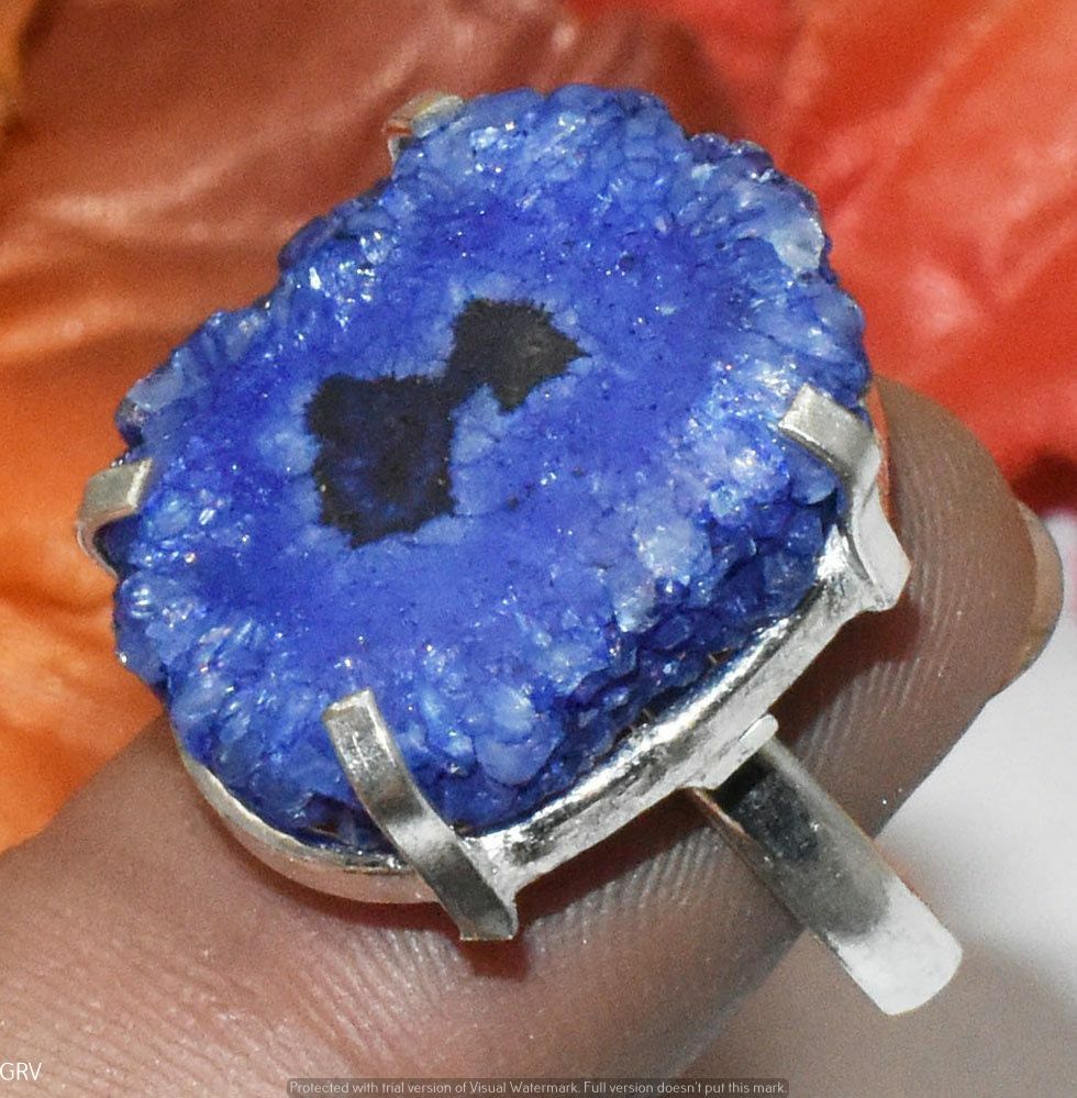 Blue Solar Quartz Gemstone Ring 925 Silver Plated Us Size 8" U335-F110 ...