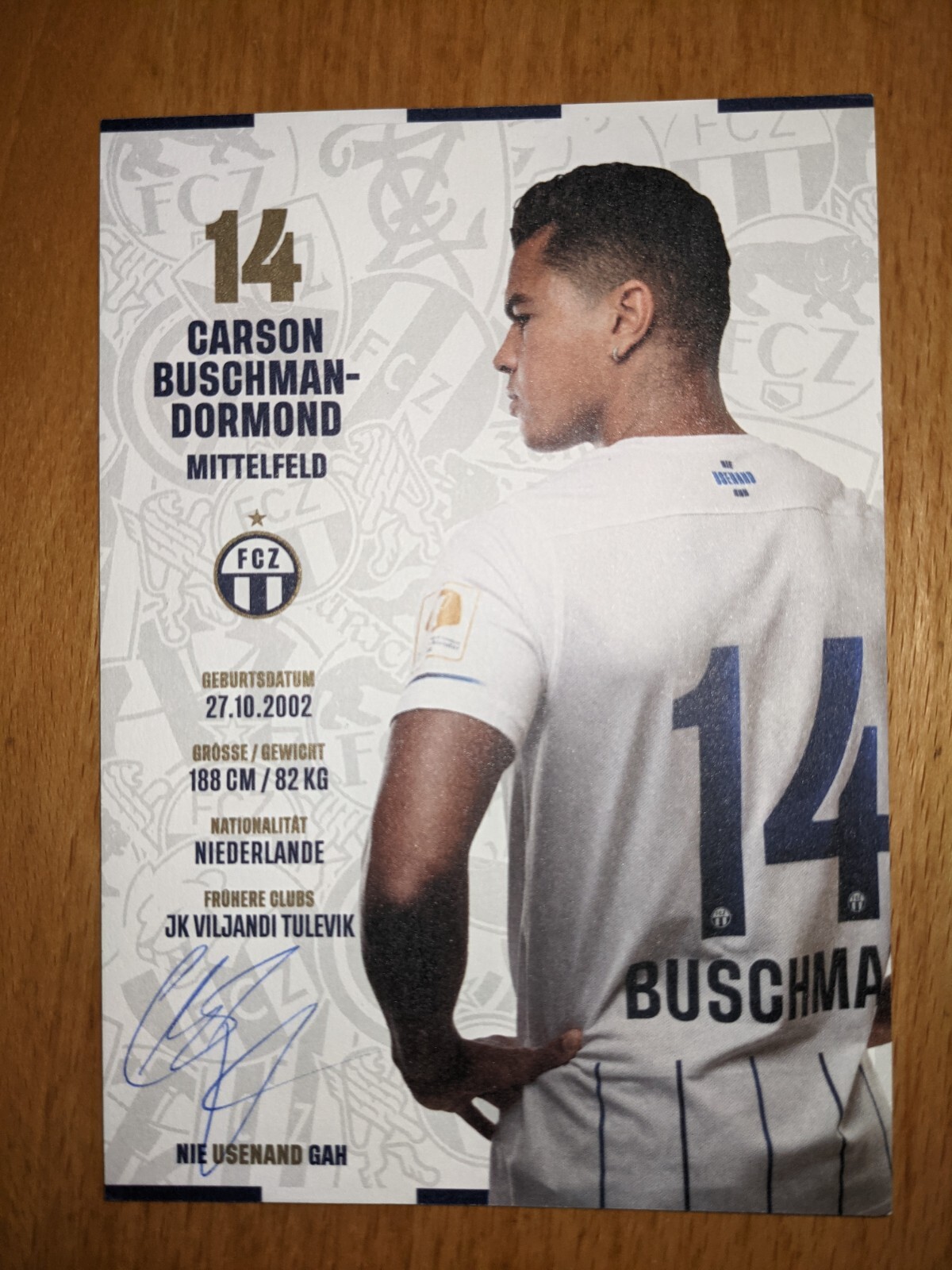 Carson Buschman-Dormond FC Zürich 2022-2023 originalsigniert XXX | eBay