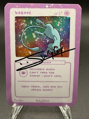 **SIGNED** Pokederp Meow (HOLO) - CoroCoro Shining Mew Fan Art Derpy ...