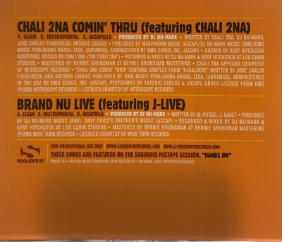 DJ Nu-Mark (Promo CD Sequence) Chali 2NA J-Live Jurassic 5 *Very Good ...