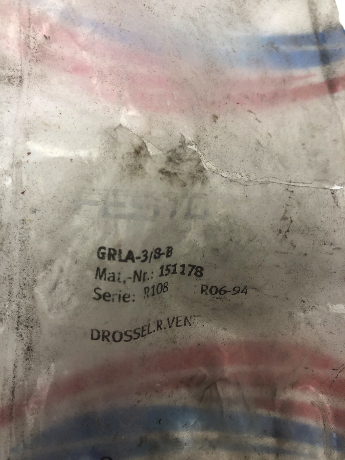 FESTO GRLA-3/8-B SERIES R108 CONTROL VALVE 151178 | eBay