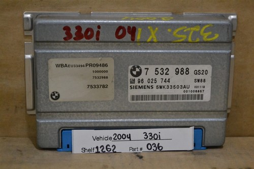 7532988 BMW 330i 2004-2005 Transmission Control Unit TCU Module 36 12G2 ...