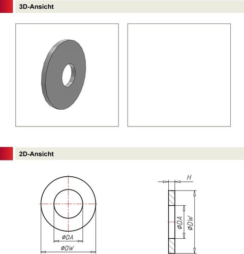 Unterlegscheiben DIN 125 Form A Stahl verzinkt ISO 7089 | M3 M4 M5 M6 ...