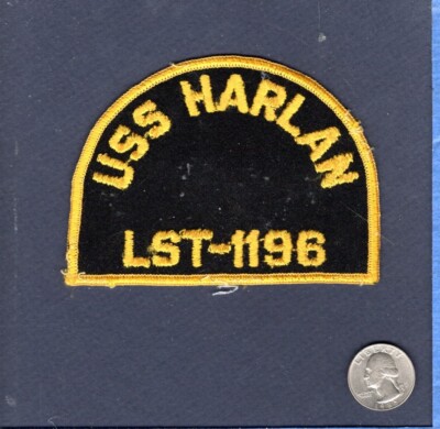 LST 1196 USS HARLAN US NAVY Landing Ship Squadron Hat Jacket Crew Patch ...