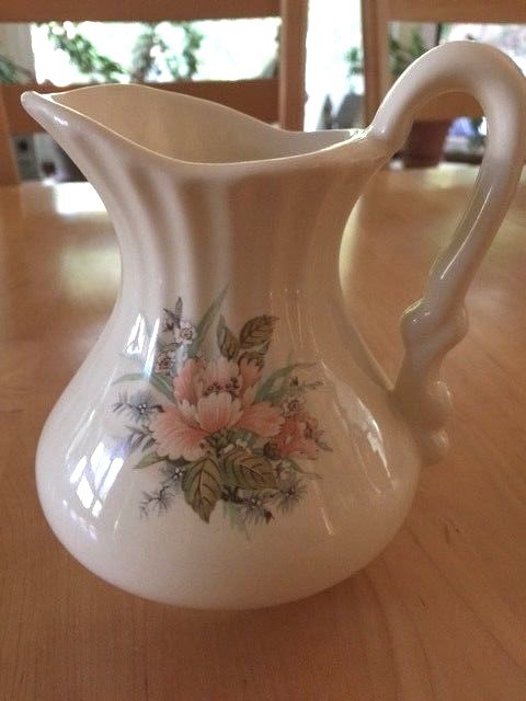 Vintage Athena California VB Small Pitcher Pink Floral USA 5 1/2" Tall ...