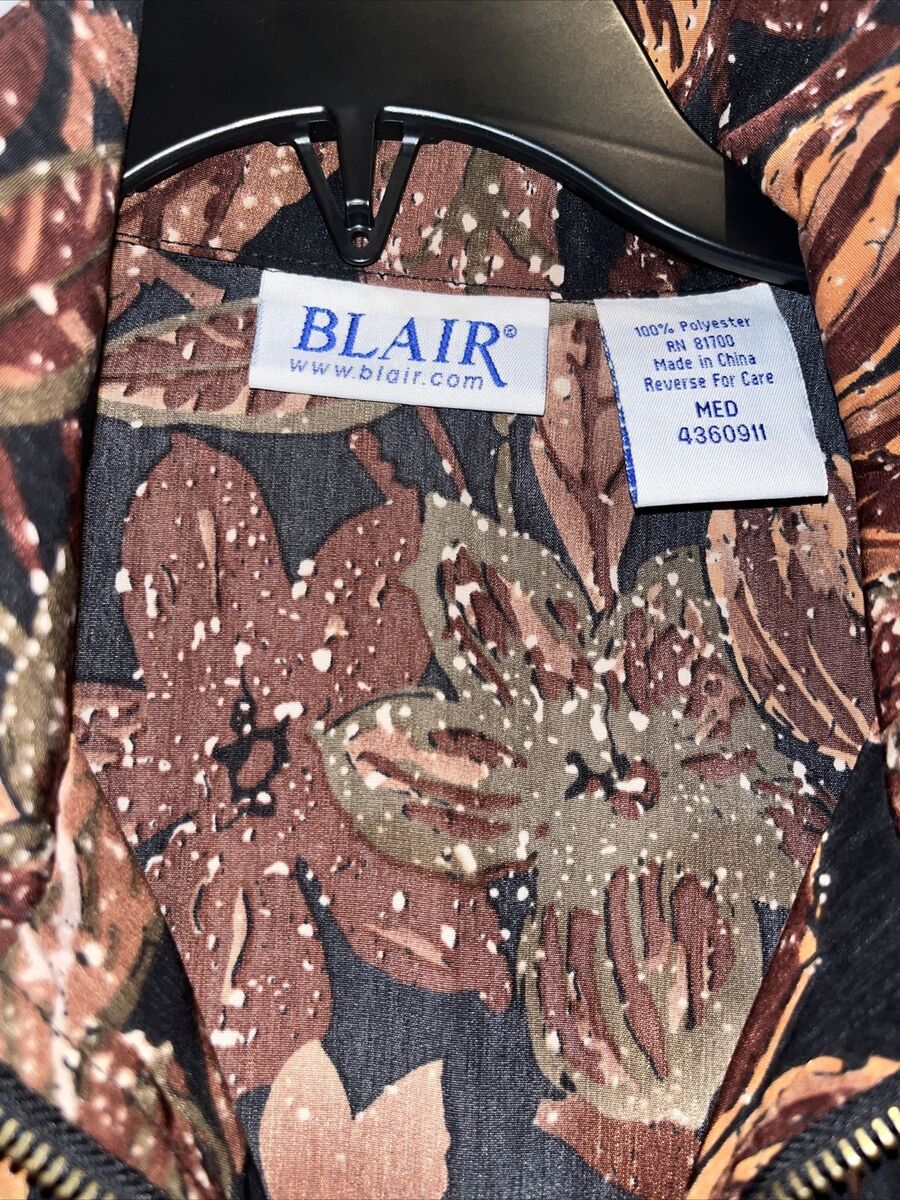 Blair Jacket Women Sz Med Floral Print Full Zip Lightweight Blair Jacket Women Sz Med Floral Print Full Zip Lightweight