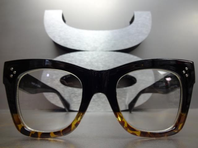 CLASSIC VINTAGE RETRO NERD GEEK Style Clear Lens EYE GLASSES Thick ...