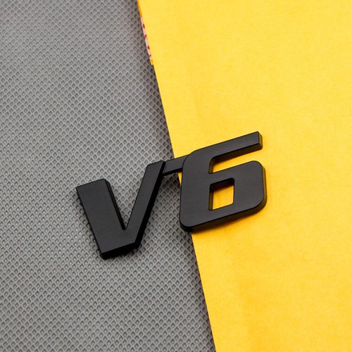 3D Black Metal Rear Lid V6 Turbo Emblem Decal 4WD Sport Racing Badge ...