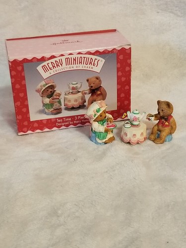 1997 “TEA TIME” Mary Hamilton Bears Hallmark Merry Miniatures Valentine ...