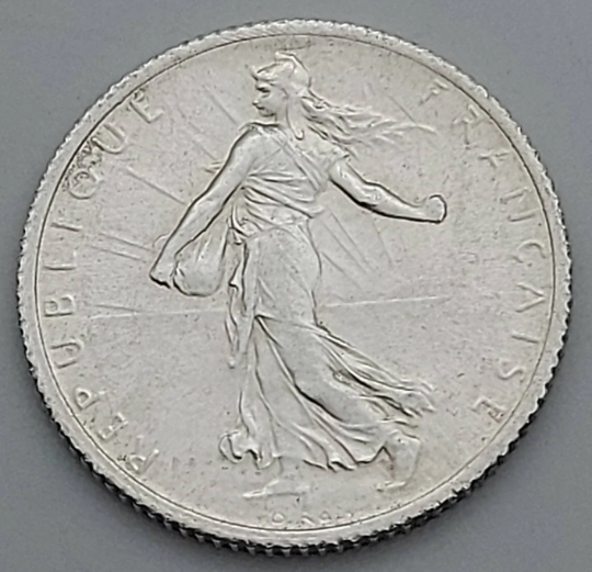 1 Franc 1916. France silver coin, REPUBLIQUE FRANÇAISE - Original ...