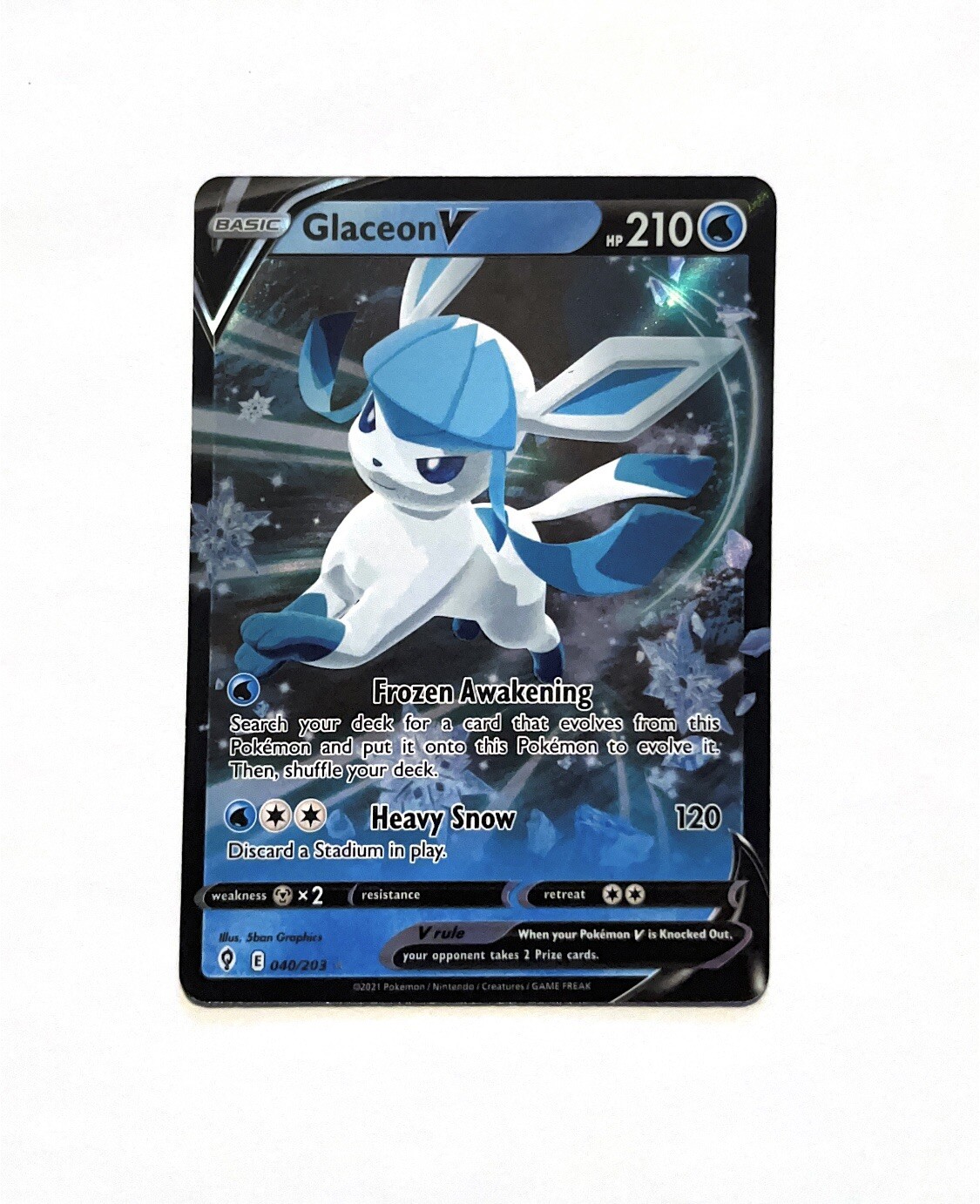 Glaceon V 040/203 Holo Ultra Rare Evolving Skies Pokemon Card NM | eBay