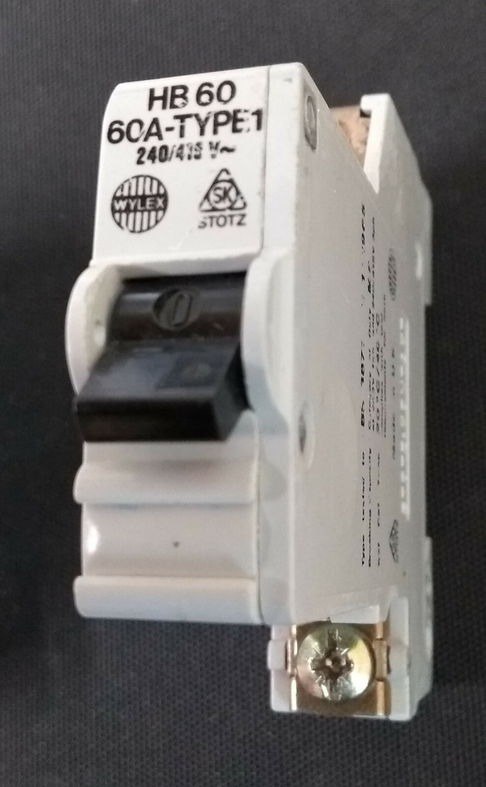 Wylex HB S.P Mcb's 50A, 40A, 30A, 20A, 15A, 10A, 5A - All Type 2 or 1 ...