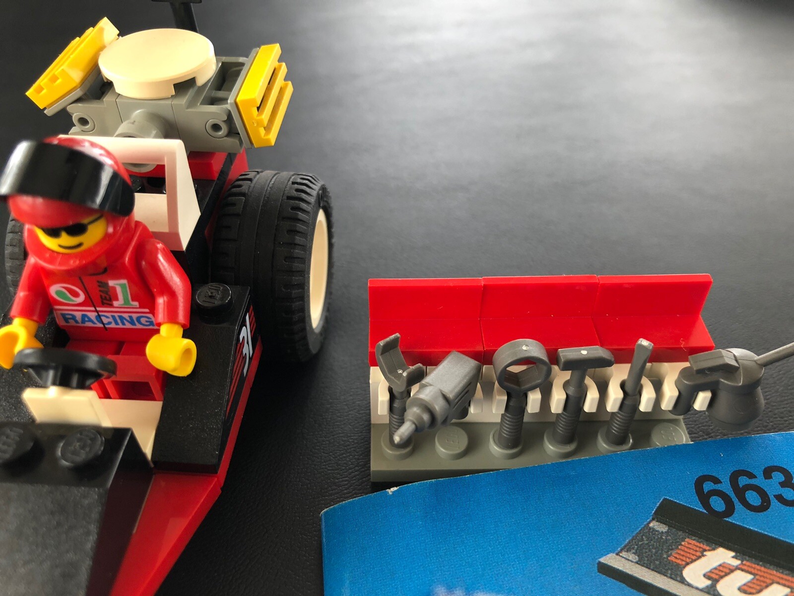 Vintage LEGO 6639 Town Race Raven Racer 6467 Power Pitstop (car) w Inst ...