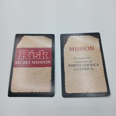 Risk 2015 SECRET MISSION CARD Conquer North America/Africa Game ...