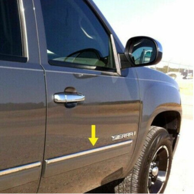 For 07-13 GMC Sierra Regular Cab Body Side Molding Trim Top 1" Wide ...