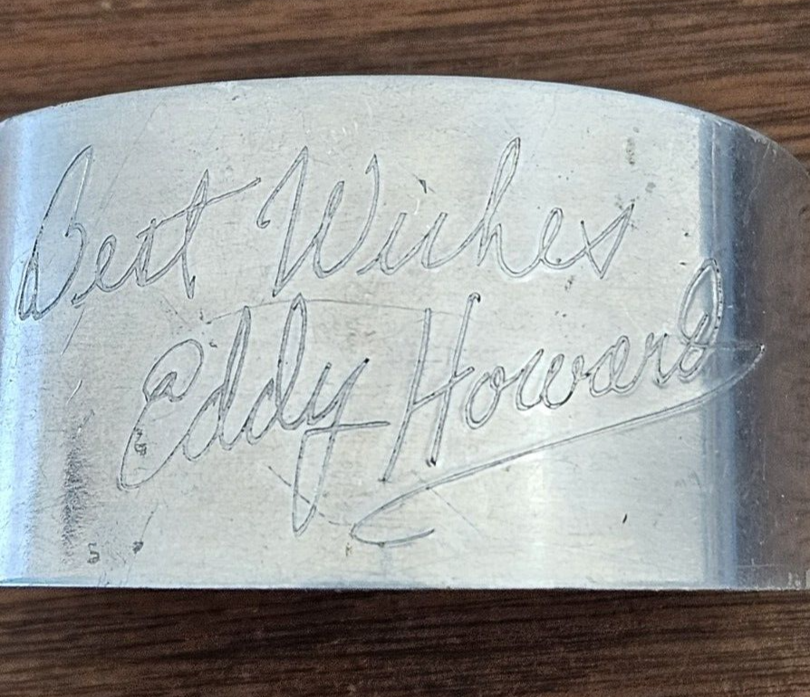 1940s autograph Eddy Howard bracelet cuff signature on metal Big Band ...