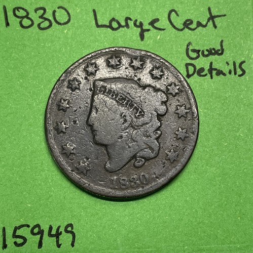 1830 Coronet Large Cent 1c Good Details | eBay