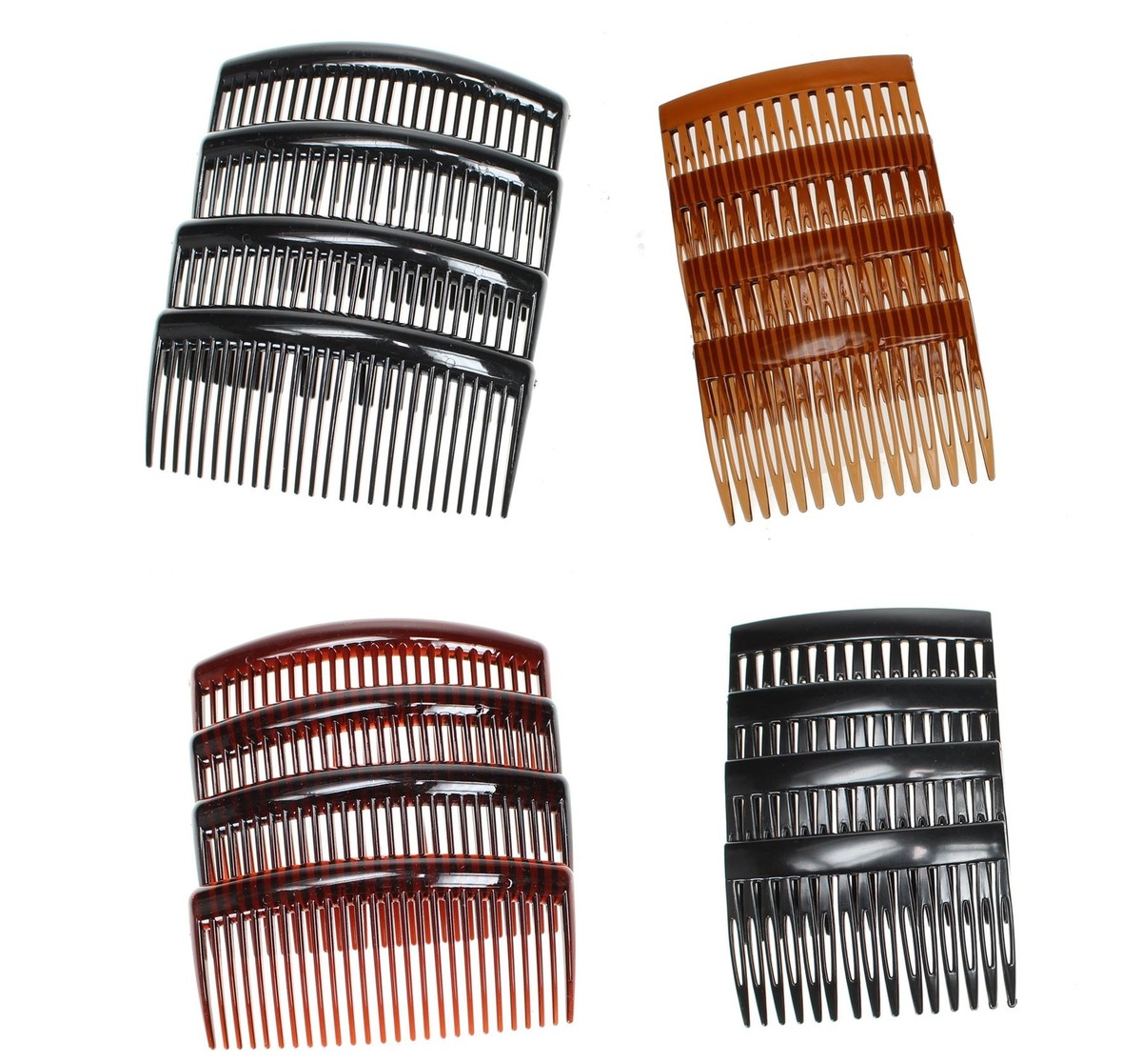 Plain Side Hair Combs Slides Grips 4 Pack 2 Pack Plastic Plain Side ...