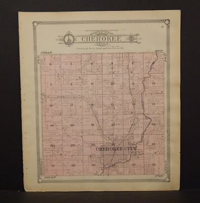 Iowa Cherokee County Map Cherokee Township c1907 L13#23 | eBay