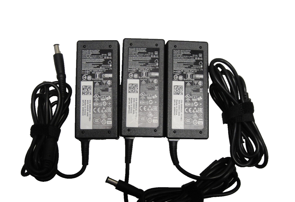 3 x DELL Genuine 65W PA-12 6TM1C AC Adapter LA65NS2-01 Charger 7.4mm ...