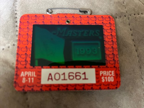 1993 Masters Badge Ticket Augusta National Golf Club PGA Bernhard ...