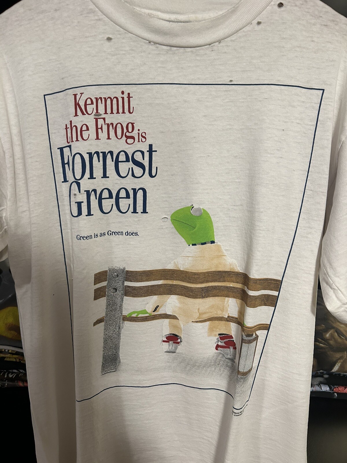 Vintage Thrashed 90s Kermit The Frog Forrest Gump Mov… - Gem