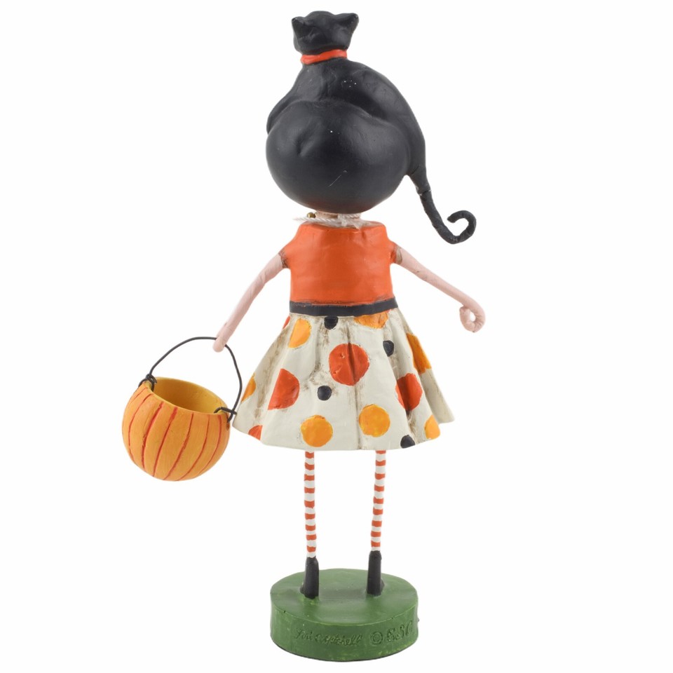 Lori Mitchell Kit Kat Girl Dress Black Cat Halloween Figurine Folk Art ...