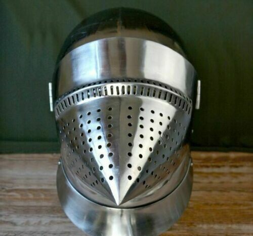 Custom SCA HMB 14 Gauge Steel Medieval Combat Bascinet Griffon Helmet ...