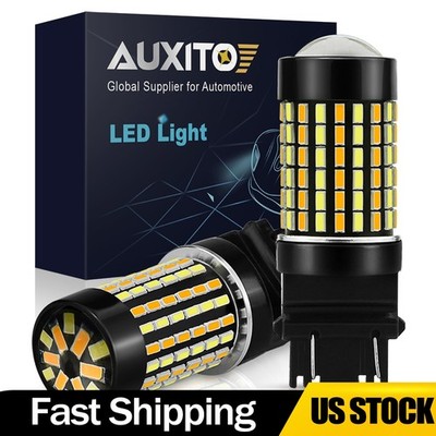 2/4X 3157 LED Switchback Amber/White LED Bulbs For Turn Signal Parking ...
