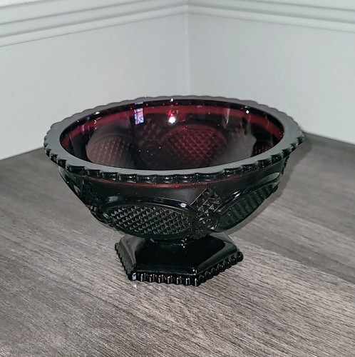 AVON 1876 Cape Cod Red Ruby Glass 6" Pedestal Candy Dish Bowl - NIB | eBay