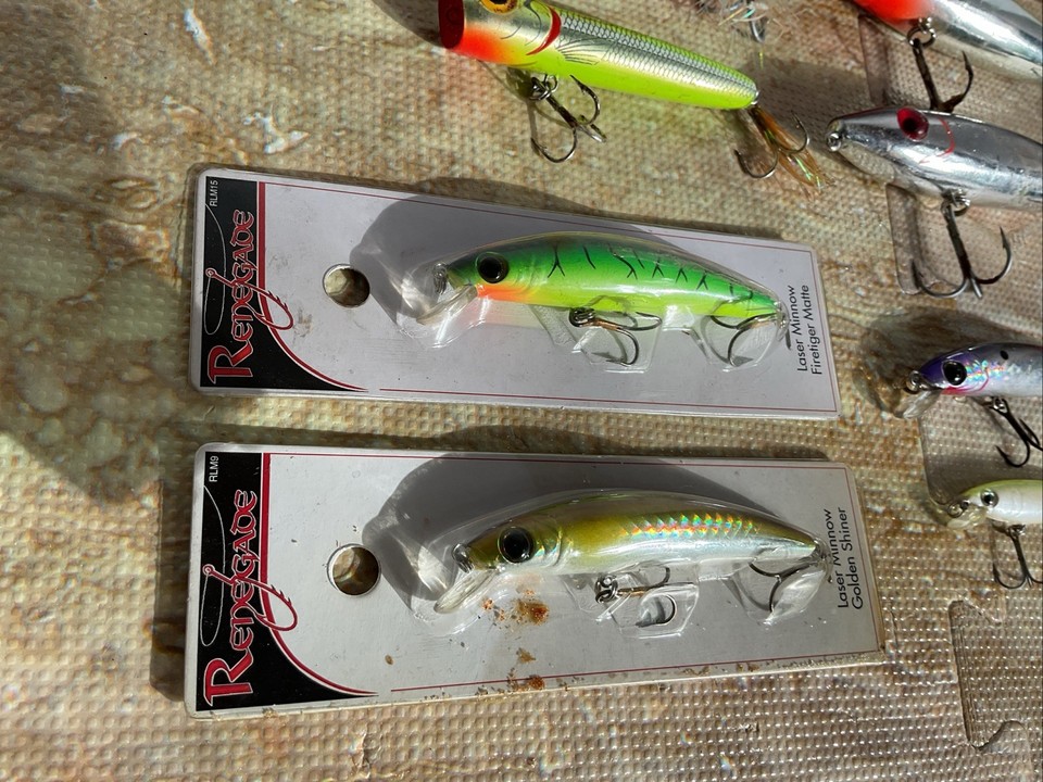 Lot of 14 Fishing Lures Crankbait Topwater Chug Bug Zara Spook Renegade ...