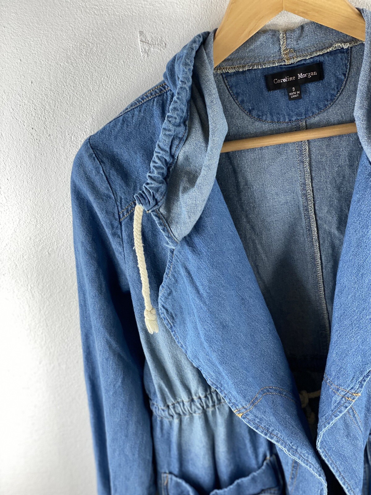 Caroline Morgan Open Denim Jacket Womens Size 8 Blue … - Gem