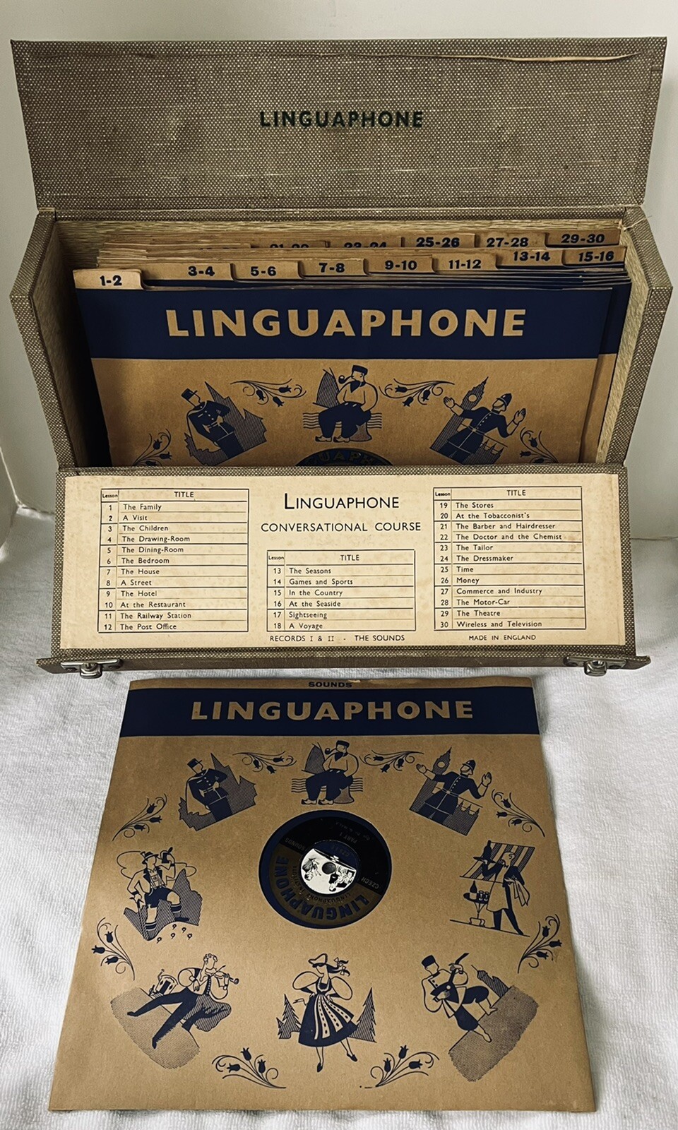 Antique Linguaphone Czechoslovakian Conversational Course 16 Records 78 RPM | eBay