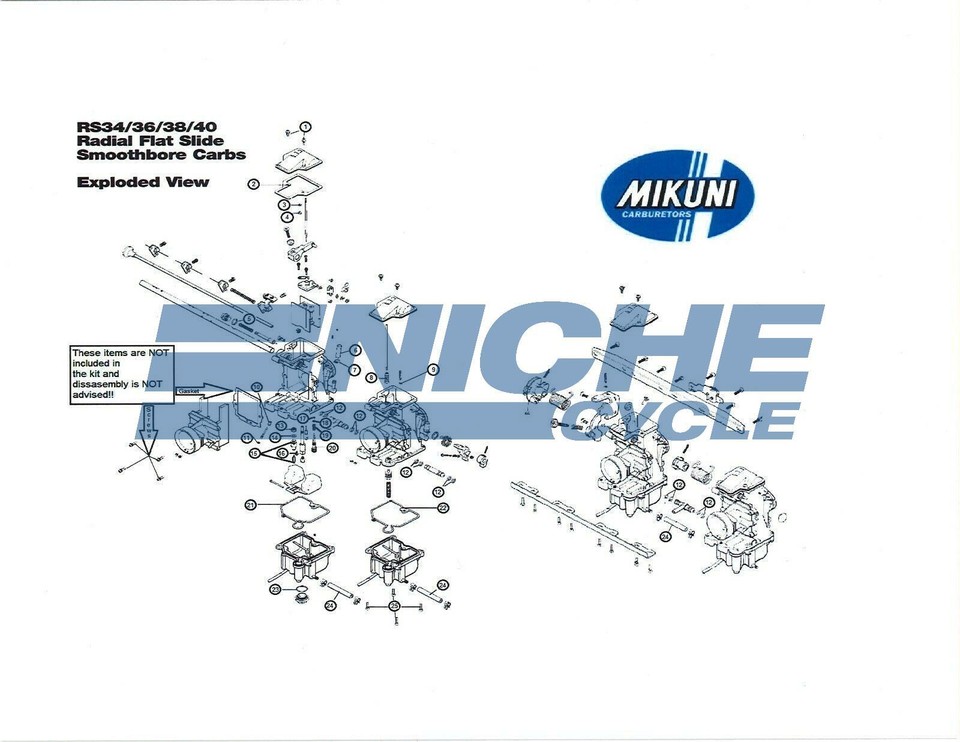 Genuine Mikuni RS34 RS36 RS38 RS40 Carburetor Rack Rebuild Repair Kit ...