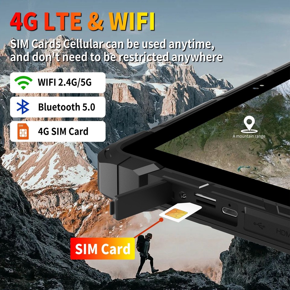 Rugged Tablet Win 11 Pro Intel N100 16GB RAM 256GB 4G LTE GPS NFC Windows Tablet | eBay