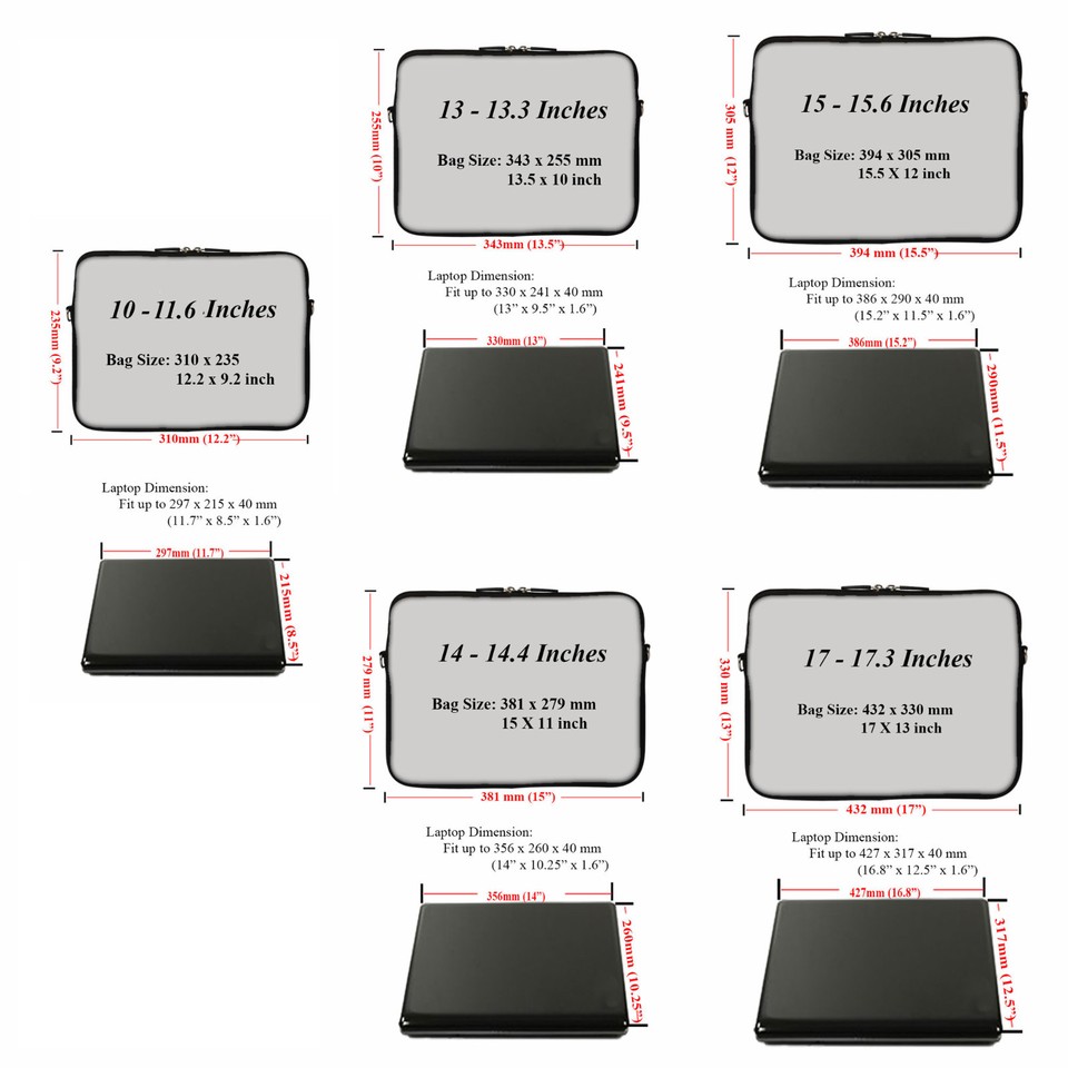 High Quality Neoprene Laptop Bag with Shoulder Strap Sleeve 10 inch to ...