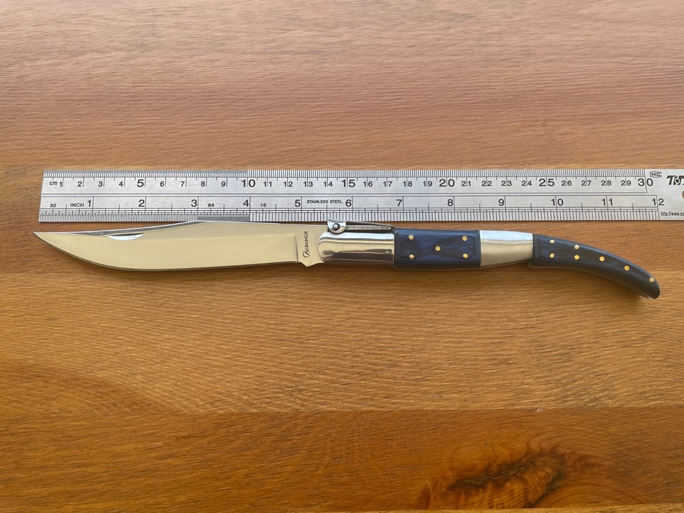 5.11" Arabian Style Spanish Navaja Folding Knife Blue Wood Scales with ...