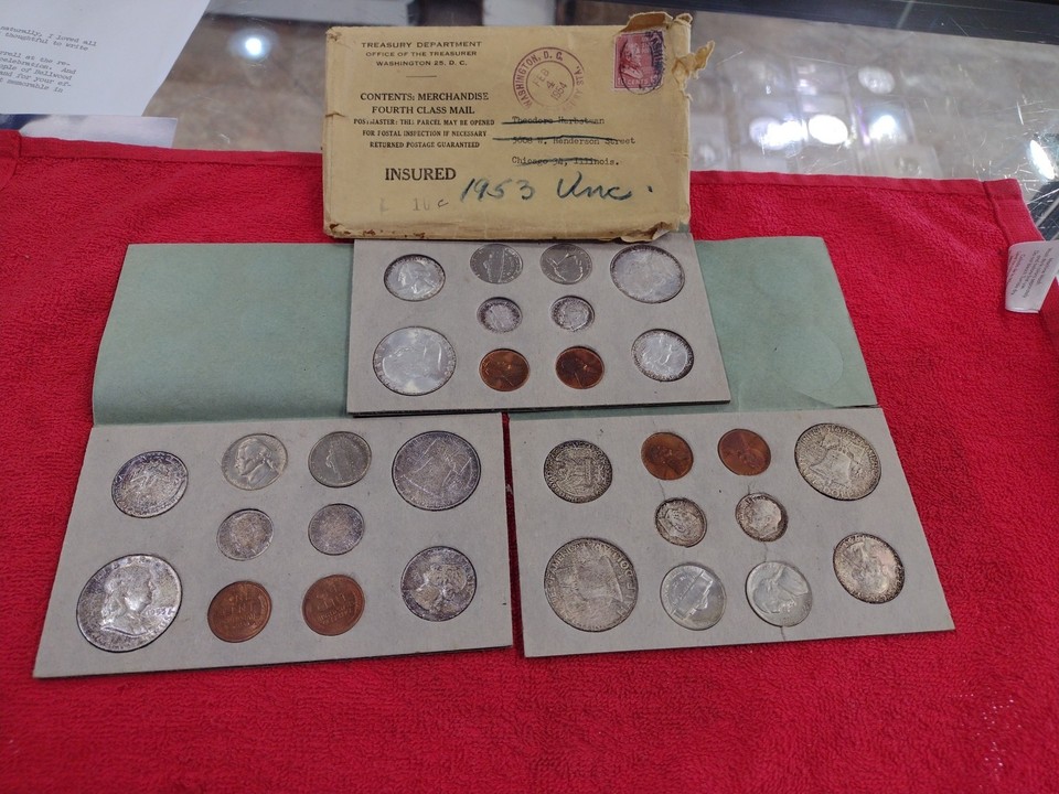 1953 U.S. Mint Silver Uncirculated Set-30 Coins P,D, & S W/Orig.Inner ...