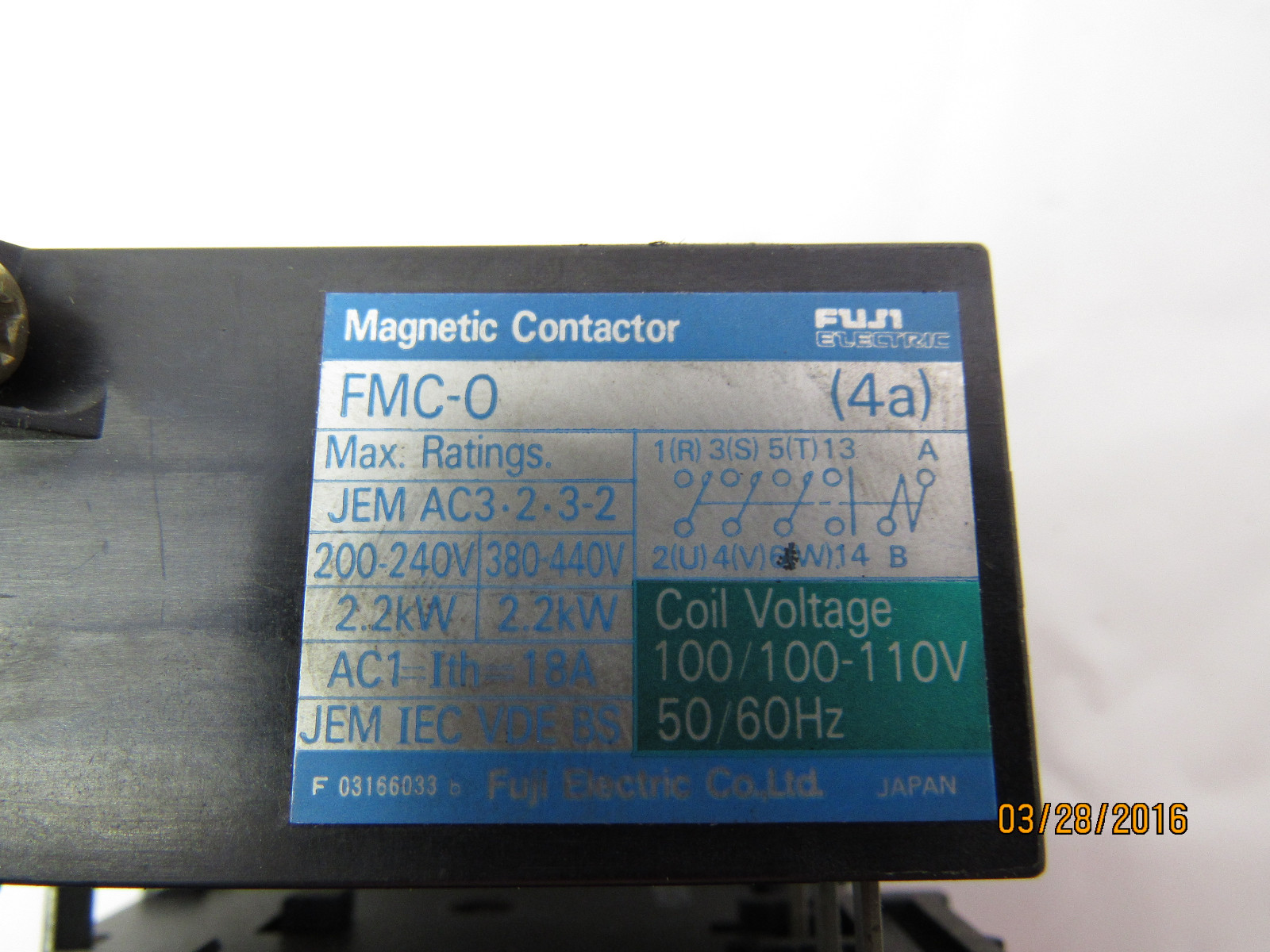 FUJI ELECTRIC FMC-0 (4A) MAGNETIC CONTACTOR W/ OVERLOAD RELAY | eBay