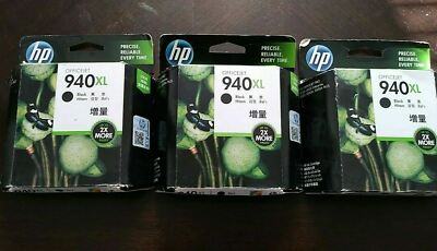 (Lot of 3) Genuine HP 940XL C4906A Black Original Ink Cartridge Exp ...